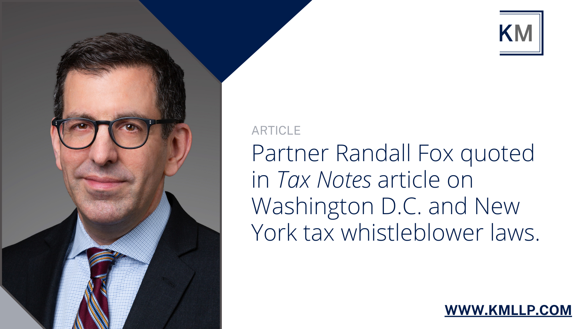 Kirby McInerney LLP | Partner Randall Fox quoted in Tax Notes article ...